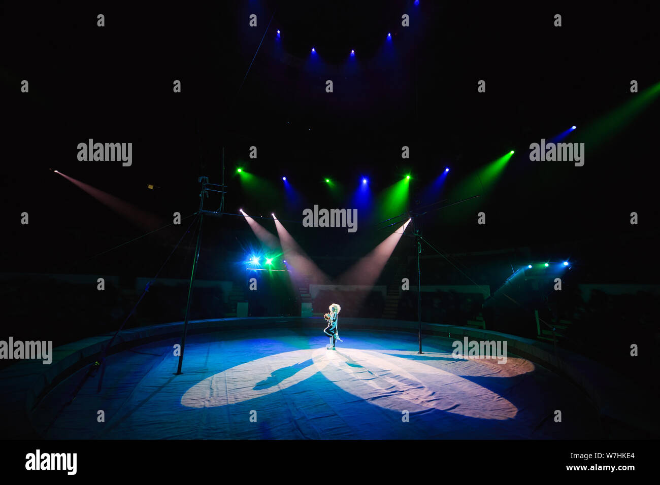 Clown performance in the circus. Tightrope walkers at the circus Stock ...