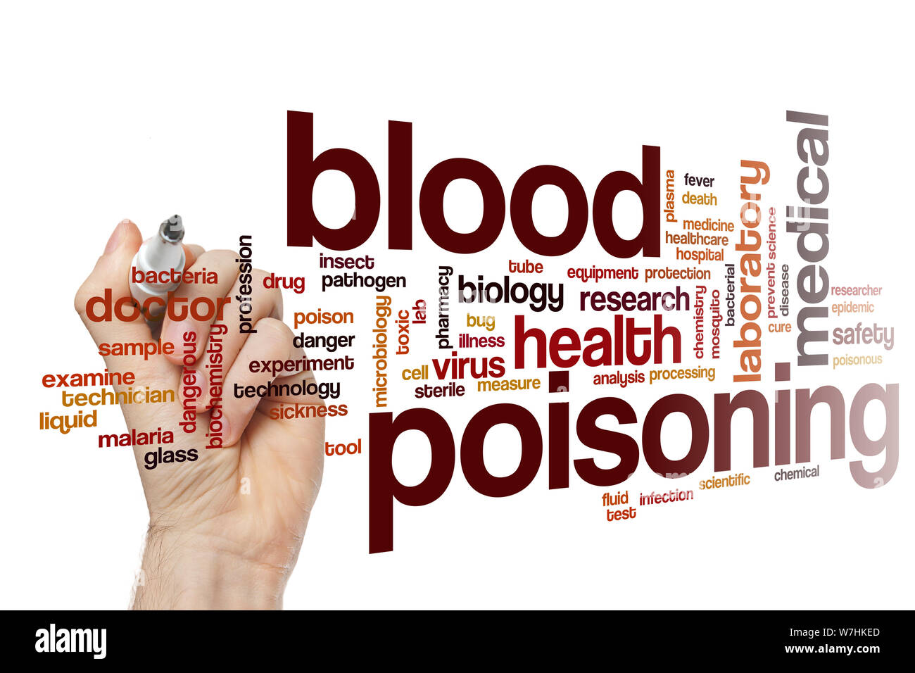 Blood poisoning word cloud concept Stock Photo - Alamy