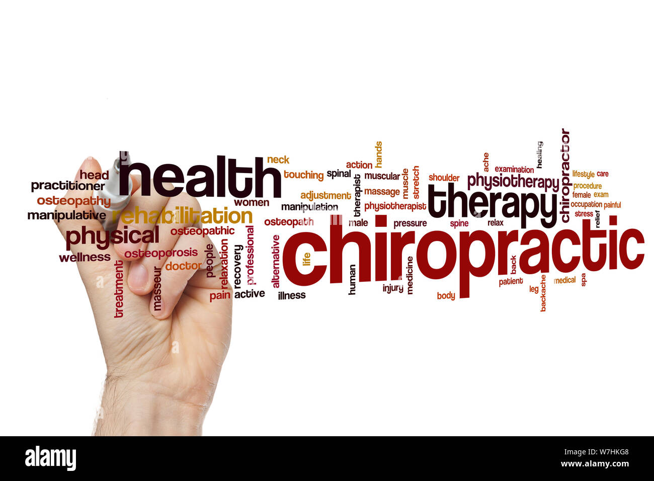 Chiropractic word cloud concept Stock Photo - Alamy