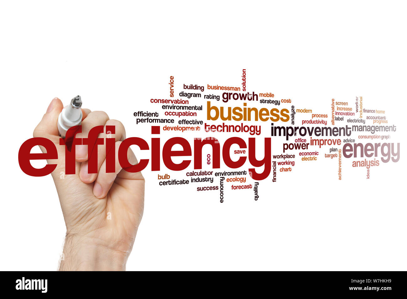 Efficiency word cloud concept Stock Photo - Alamy