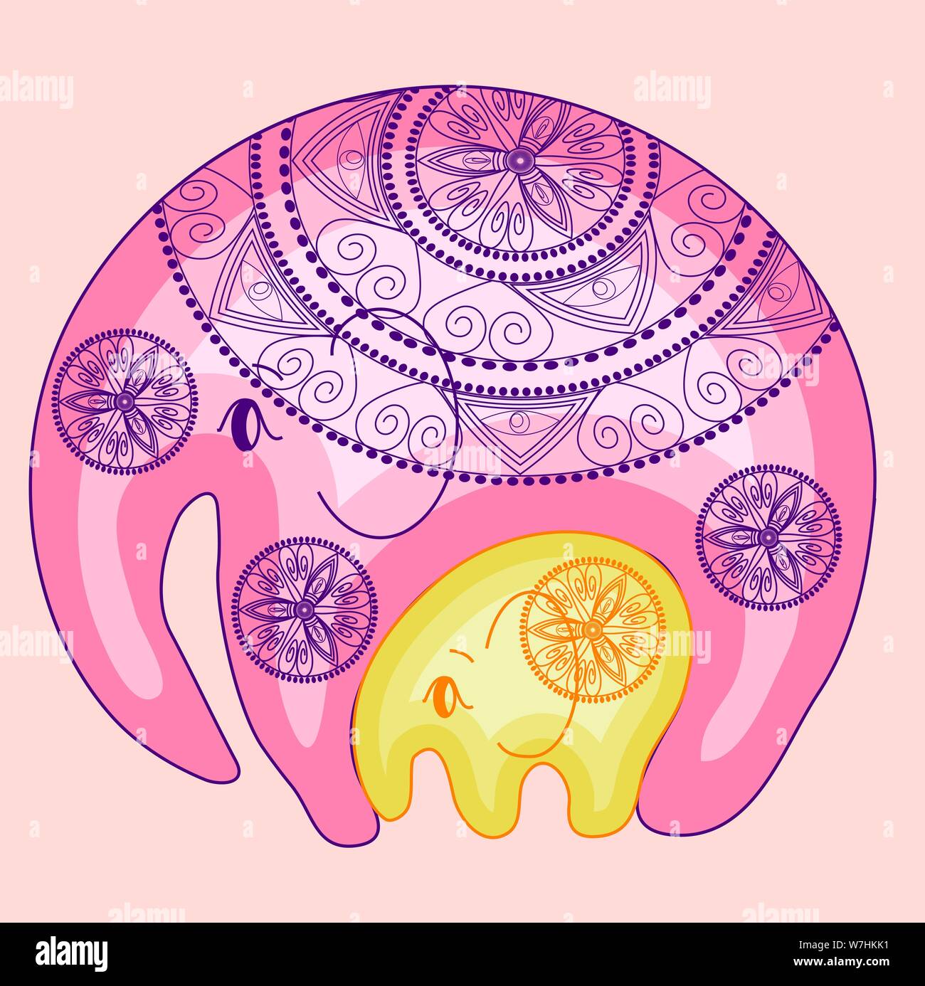 Indian mother and child Stock Vector Images - Alamy