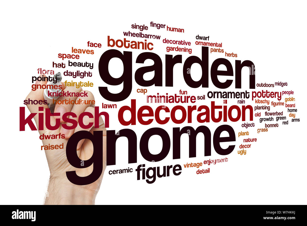 Garden gnome word cloud concept Stock Photo - Alamy