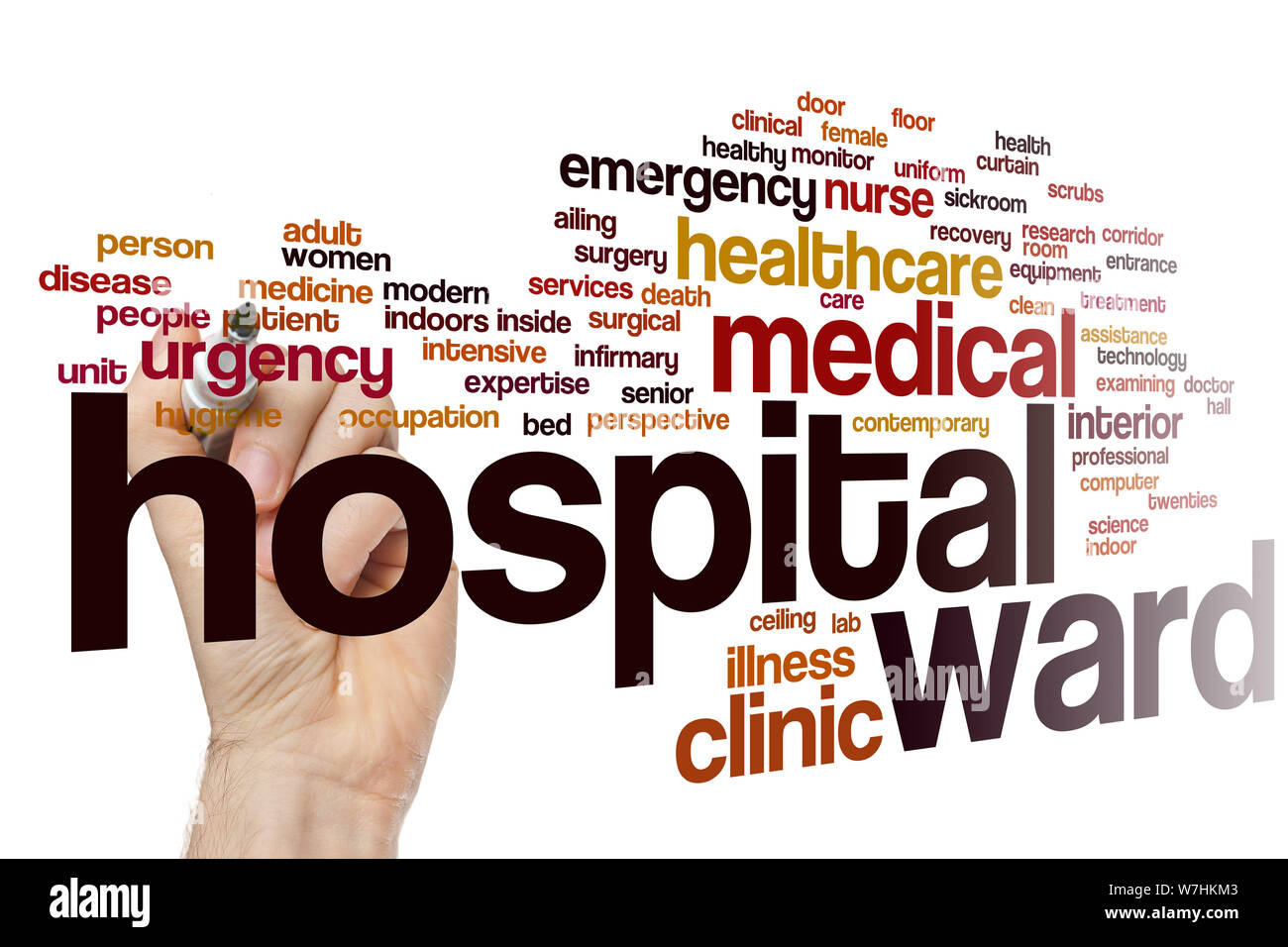 Hospital ward word cloud concept Stock Photo - Alamy