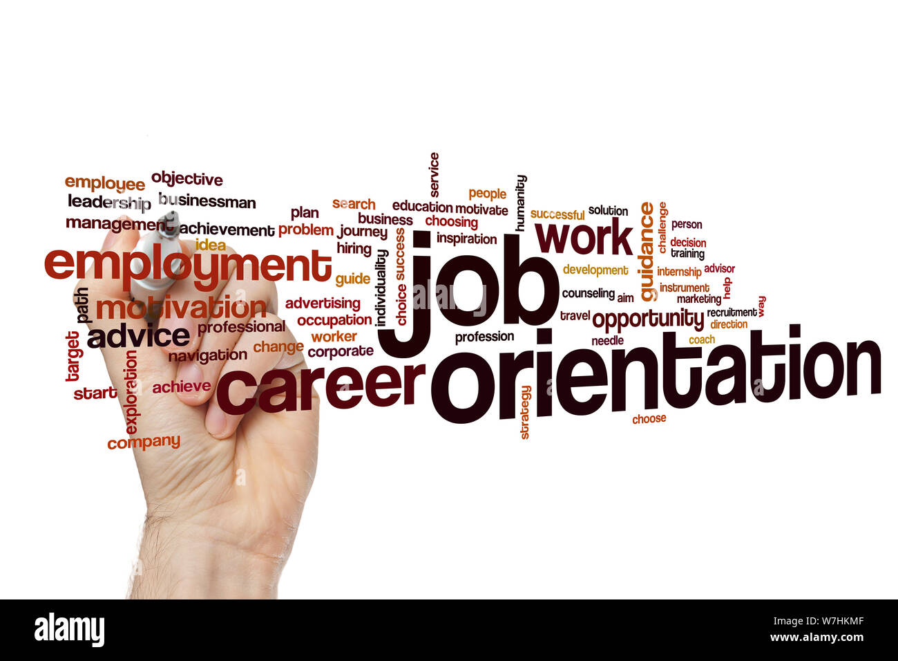 Job orientation word cloud concept Stock Photo - Alamy