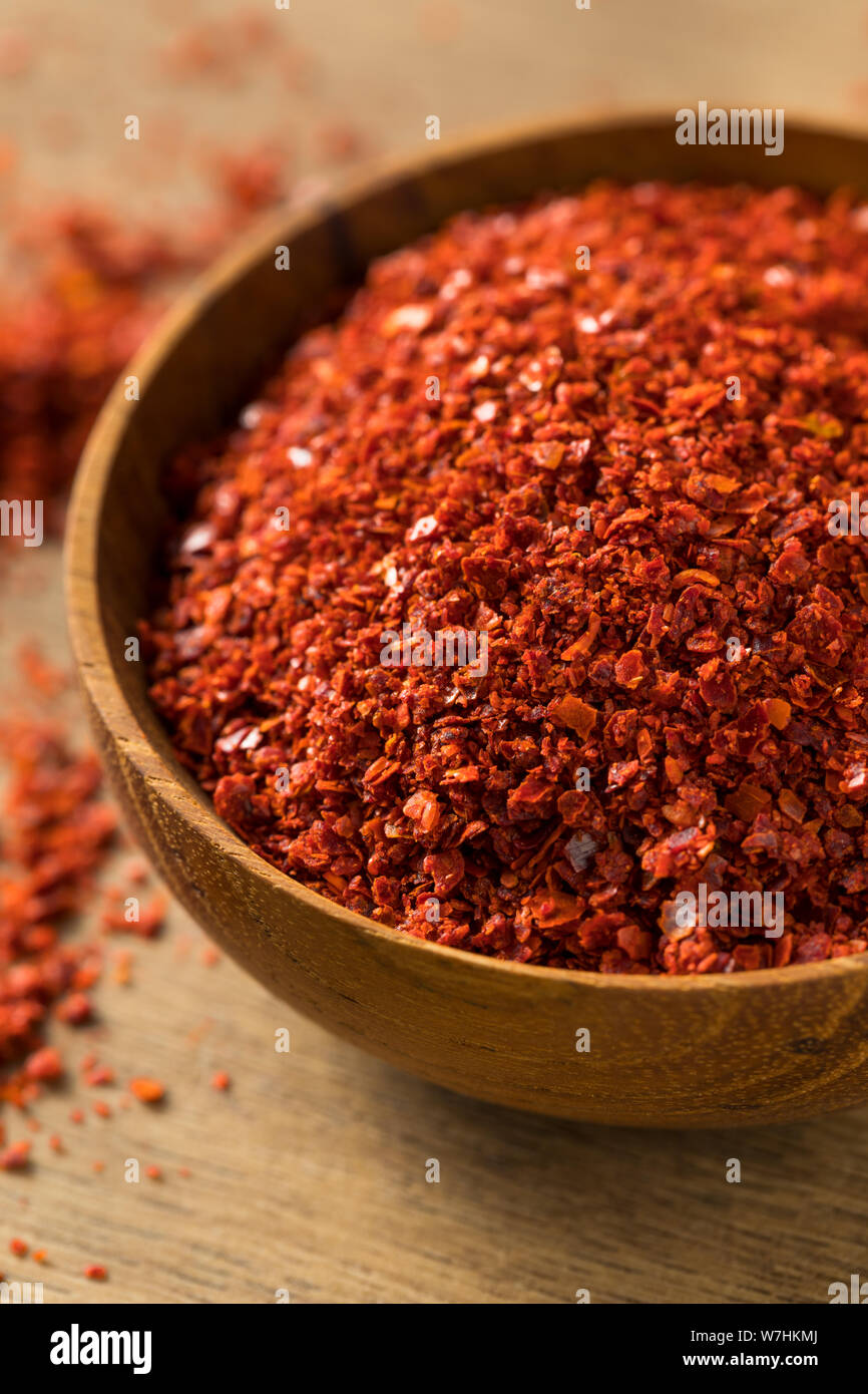 Organic Red Spicy Korean Gochugaru Spice in a Bowl Stock Photo - Alamy