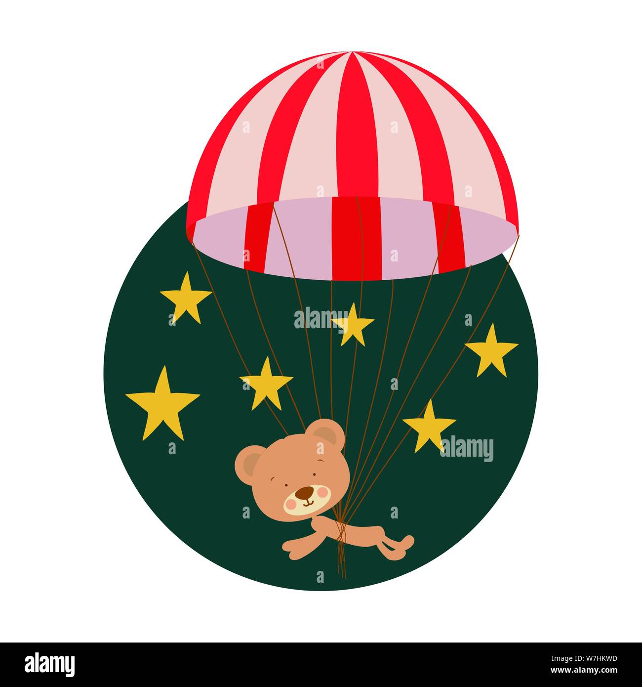 cute bear parachute with background stars Stock Vector Image & Art - Alamy