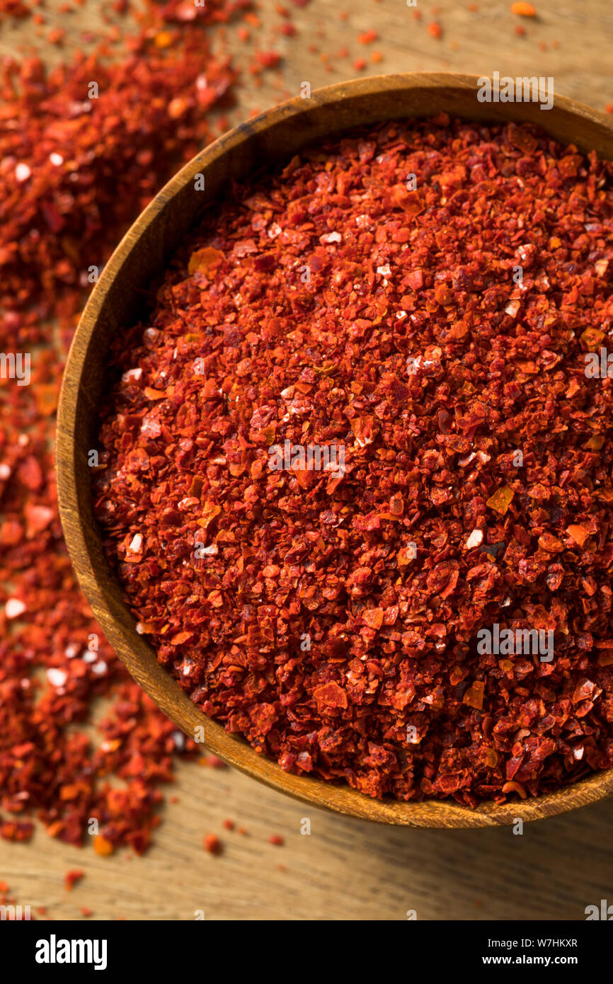 Organic Red Spicy Korean Gochugaru Spice in a Bowl Stock Photo - Alamy