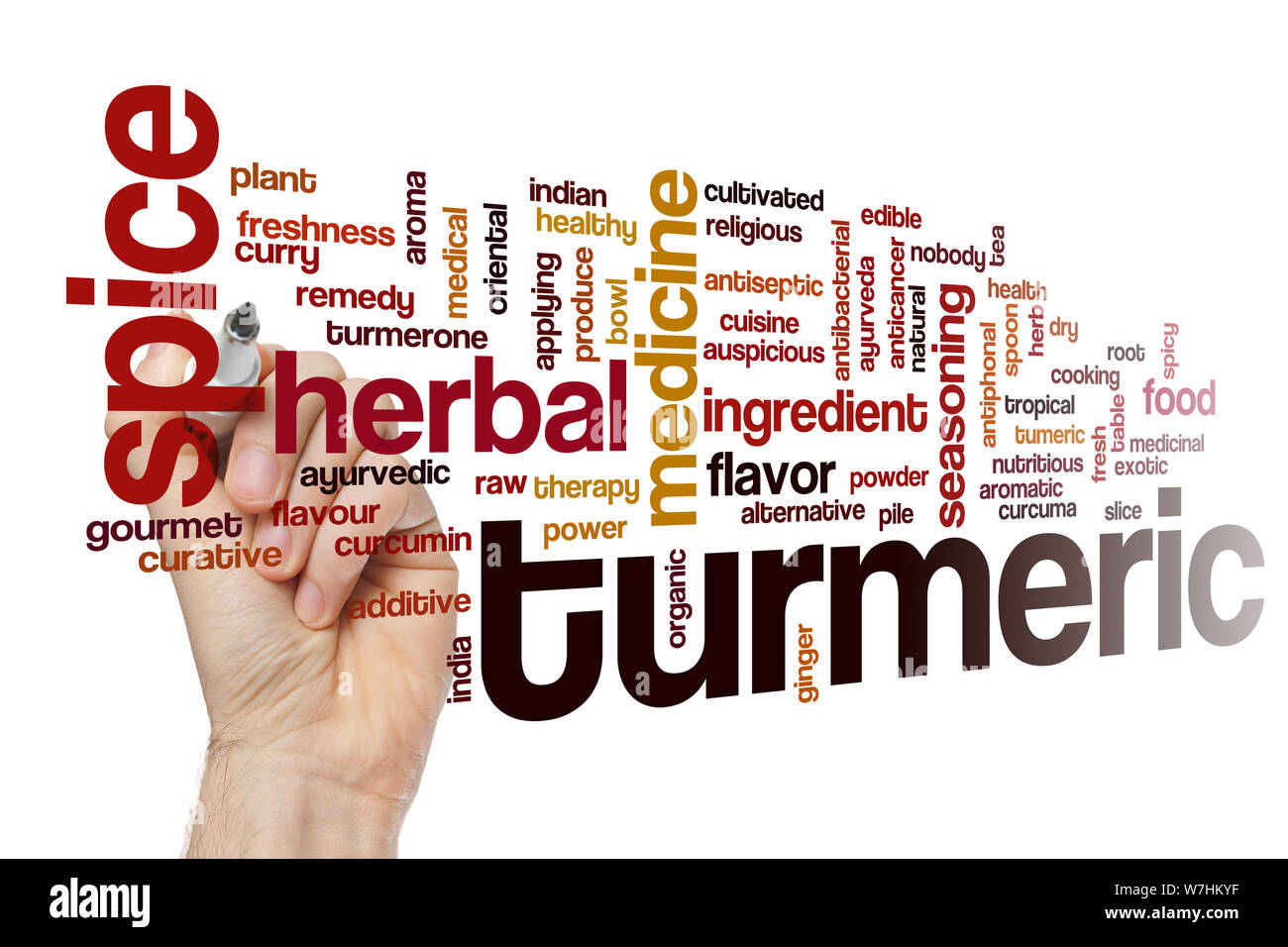 Turmeric word cloud concept Stock Photo - Alamy