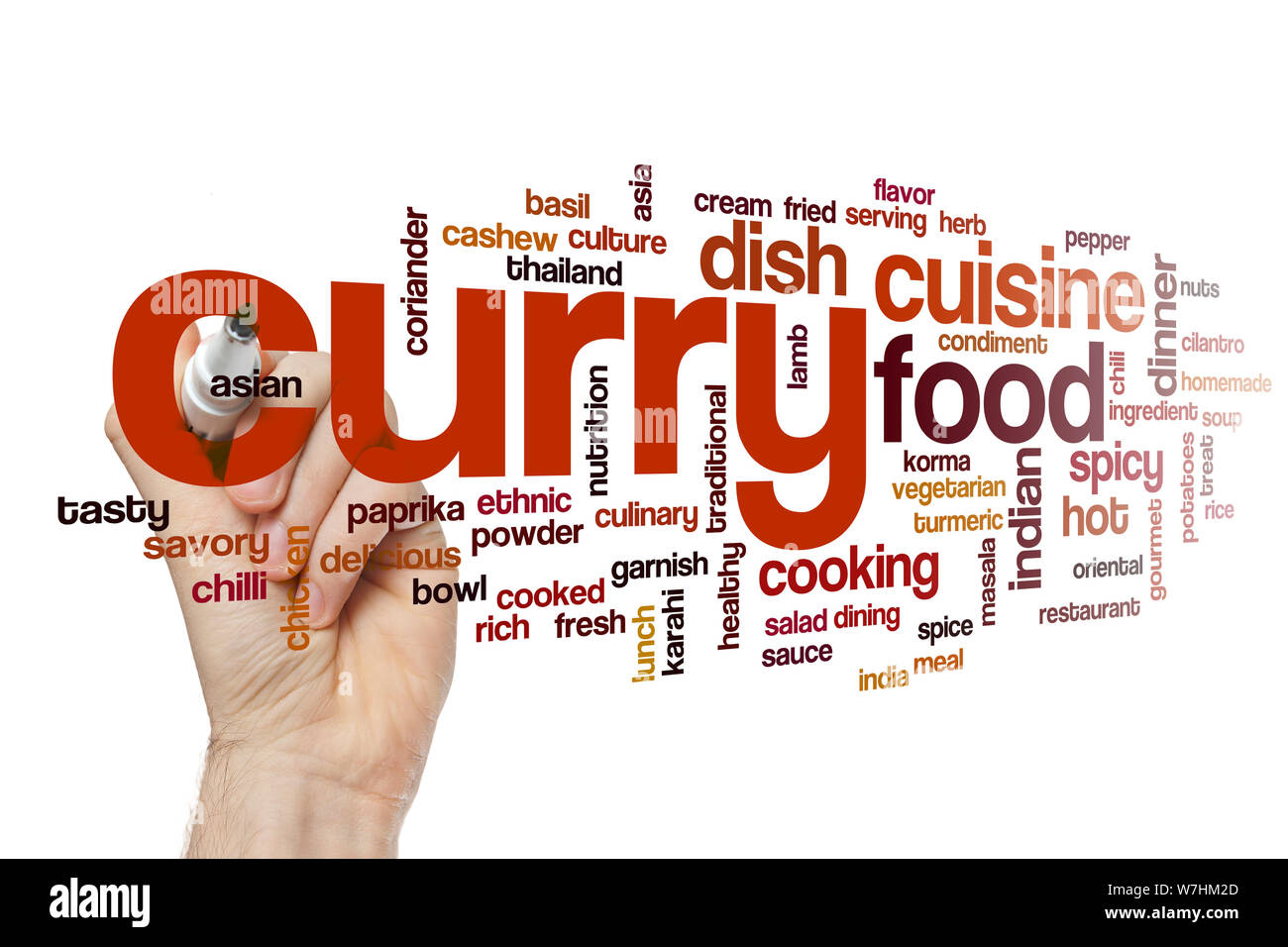 Curry word cloud concept Stock Photo - Alamy