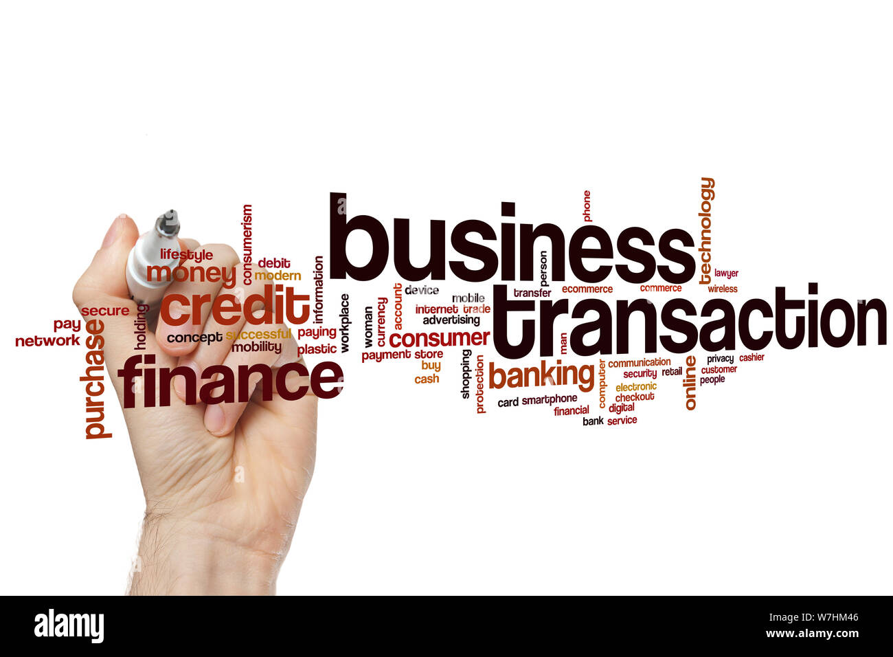 Business transaction word cloud Stock Photo - Alamy