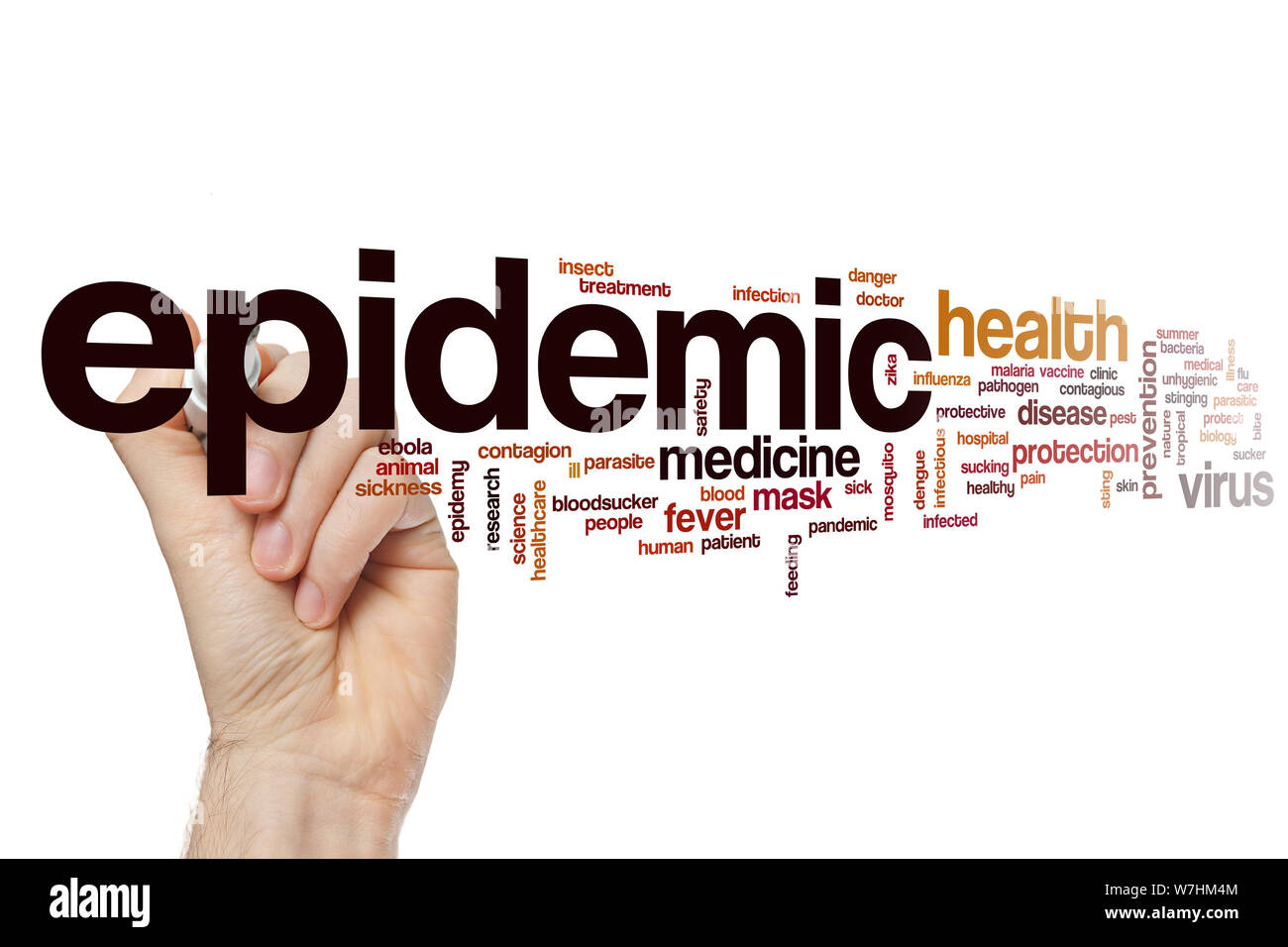 Epidemic word cloud concept Stock Photo - Alamy