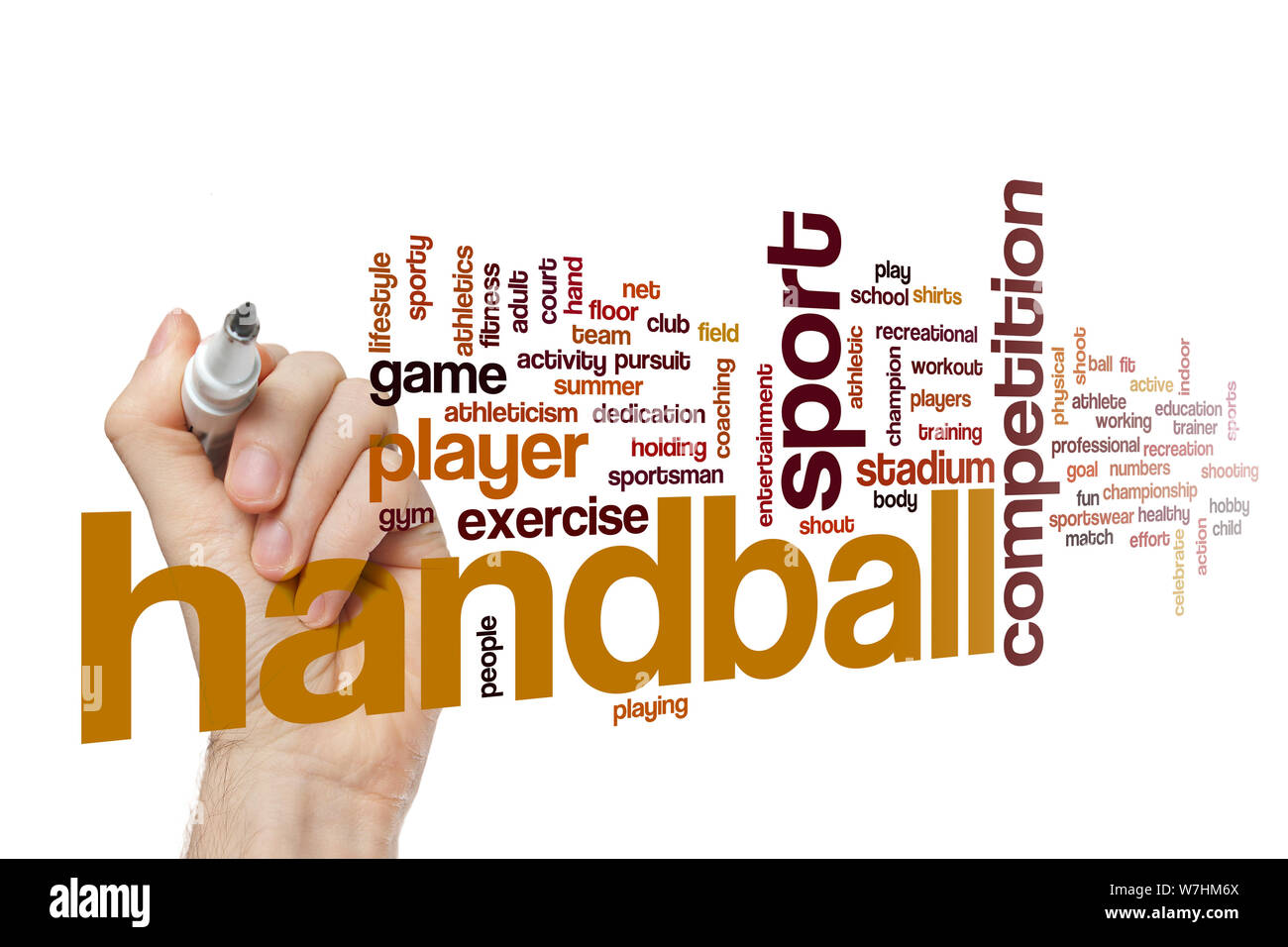 Handball word cloud Stock Photo - Alamy