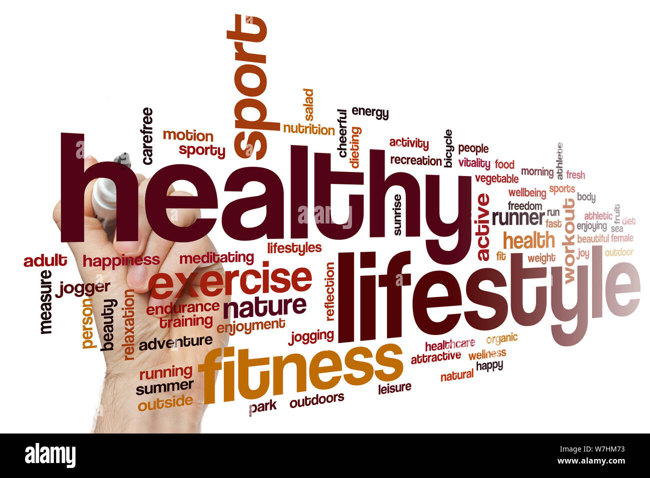 Healthy lifestyle word cloud concept Stock Photo - Alamy