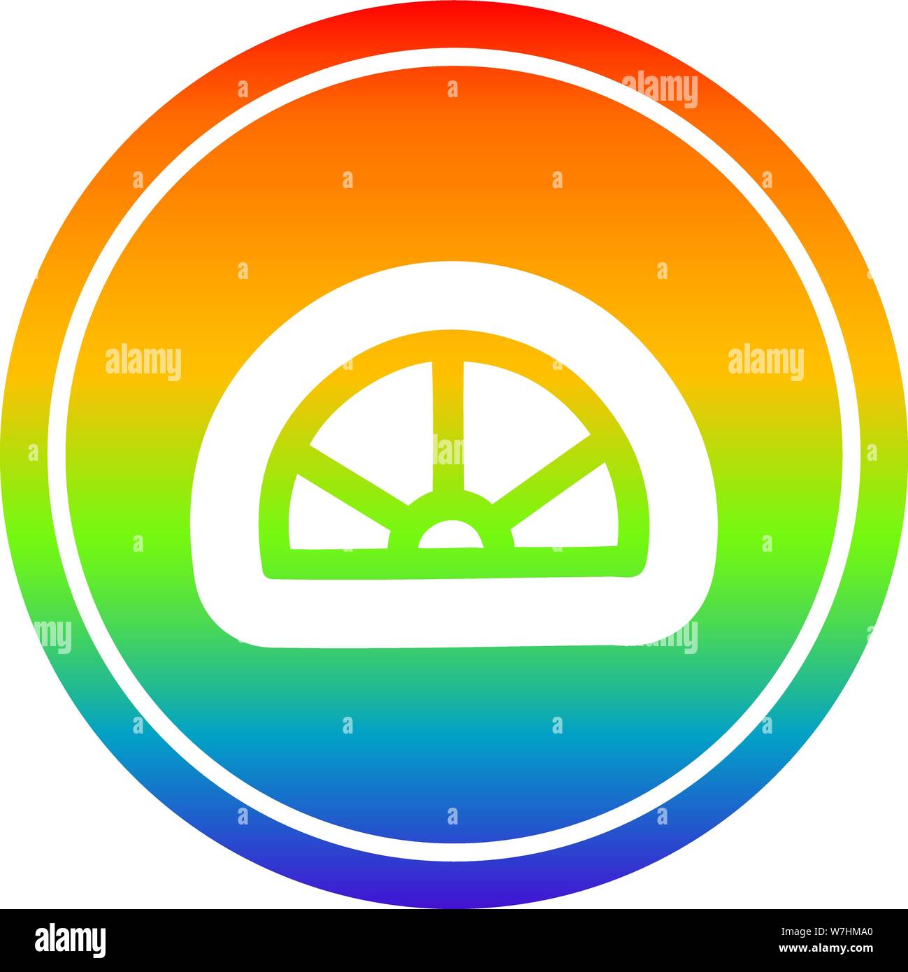 protractor math equipment circular icon with rainbow gradient finish Stock Vector Image & Art ...