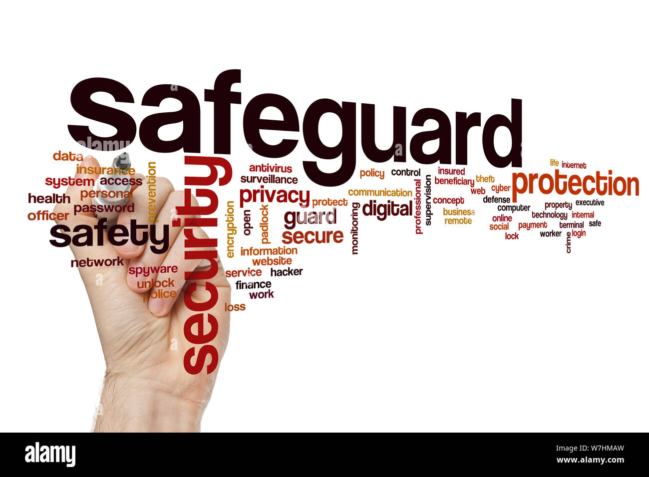 Safeguard word cloud concept Stock Photo - Alamy