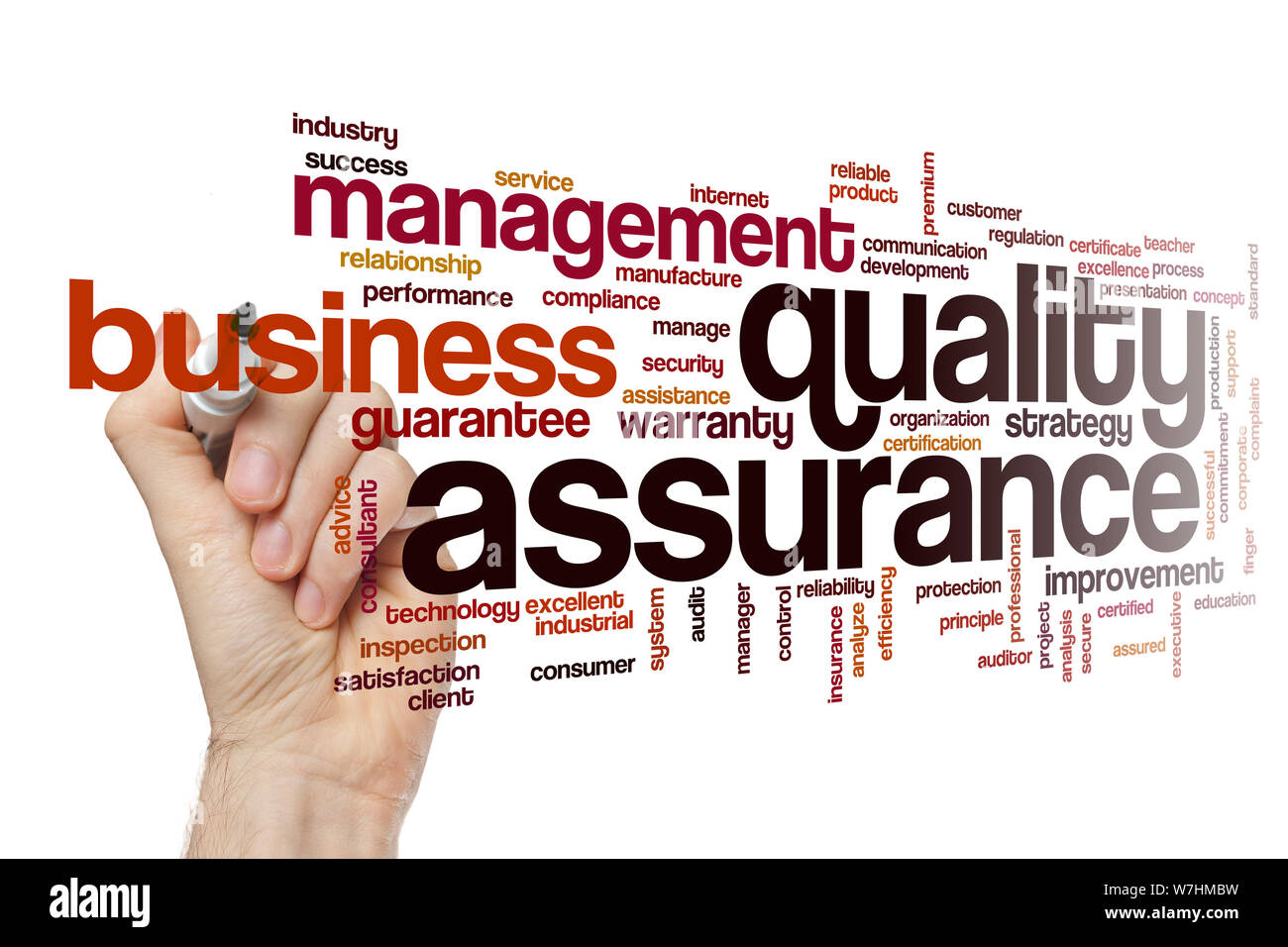 Quality assurance word cloud Stock Photo - Alamy