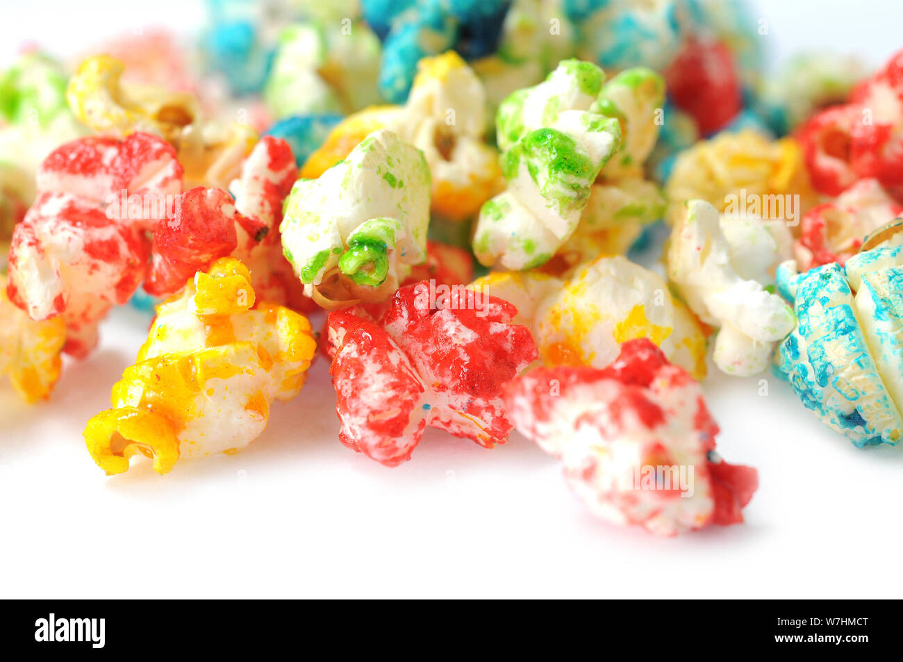 colorful popcorn on white Stock Photo - Alamy
