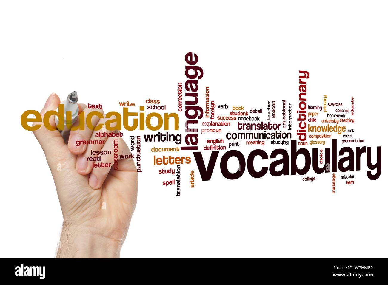 Vocabulary word cloud concept Stock Photo - Alamy