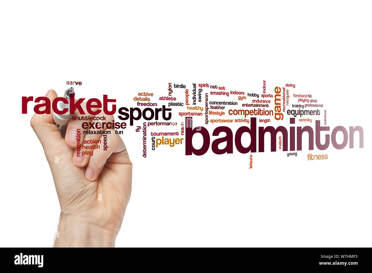 Badminton word shuttlecock hi-res stock photography and images - Alamy