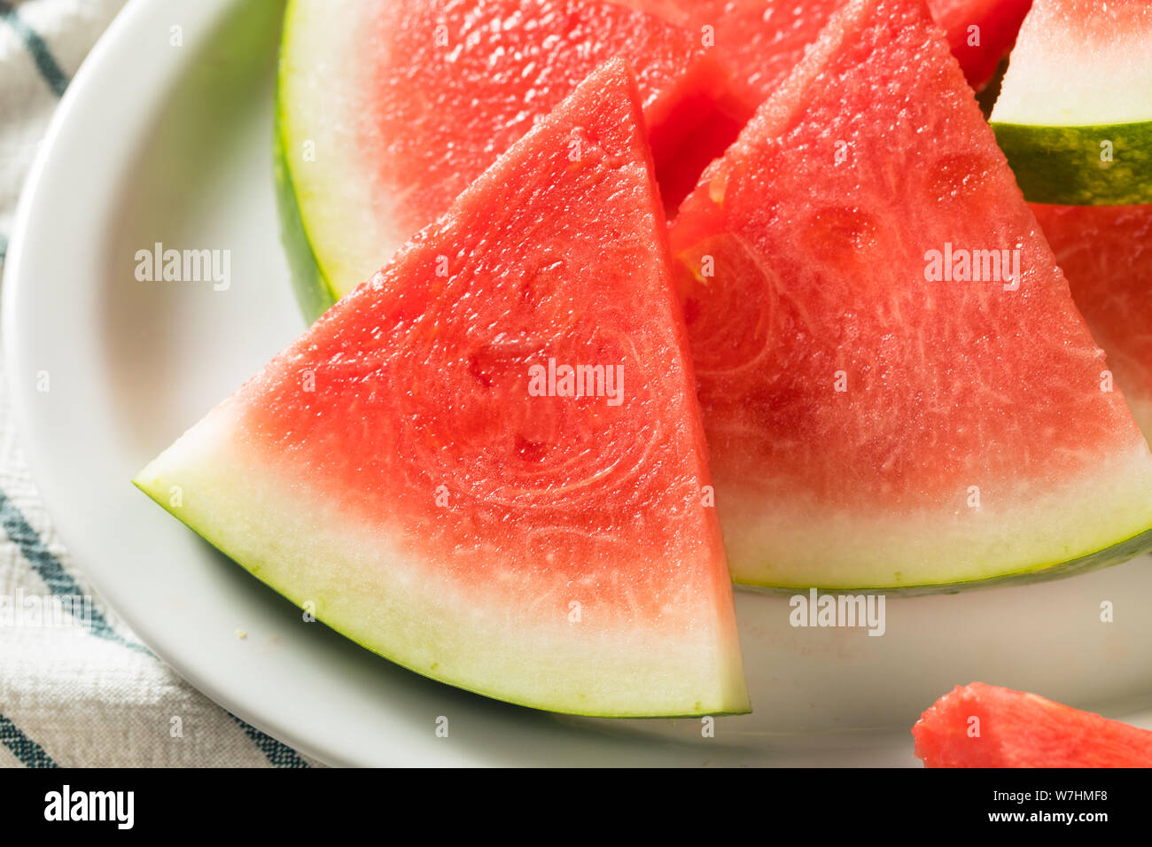 Raw Organic Pink Watermelon Slices Ready to Eat Stock Photo - Alamy