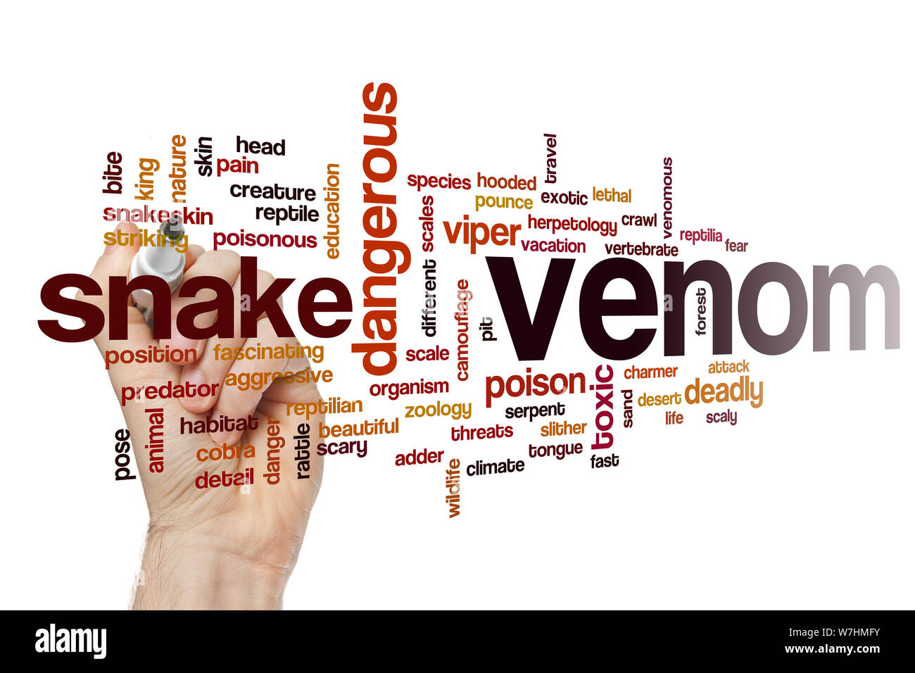 Venom word cloud concept Stock Photo - Alamy