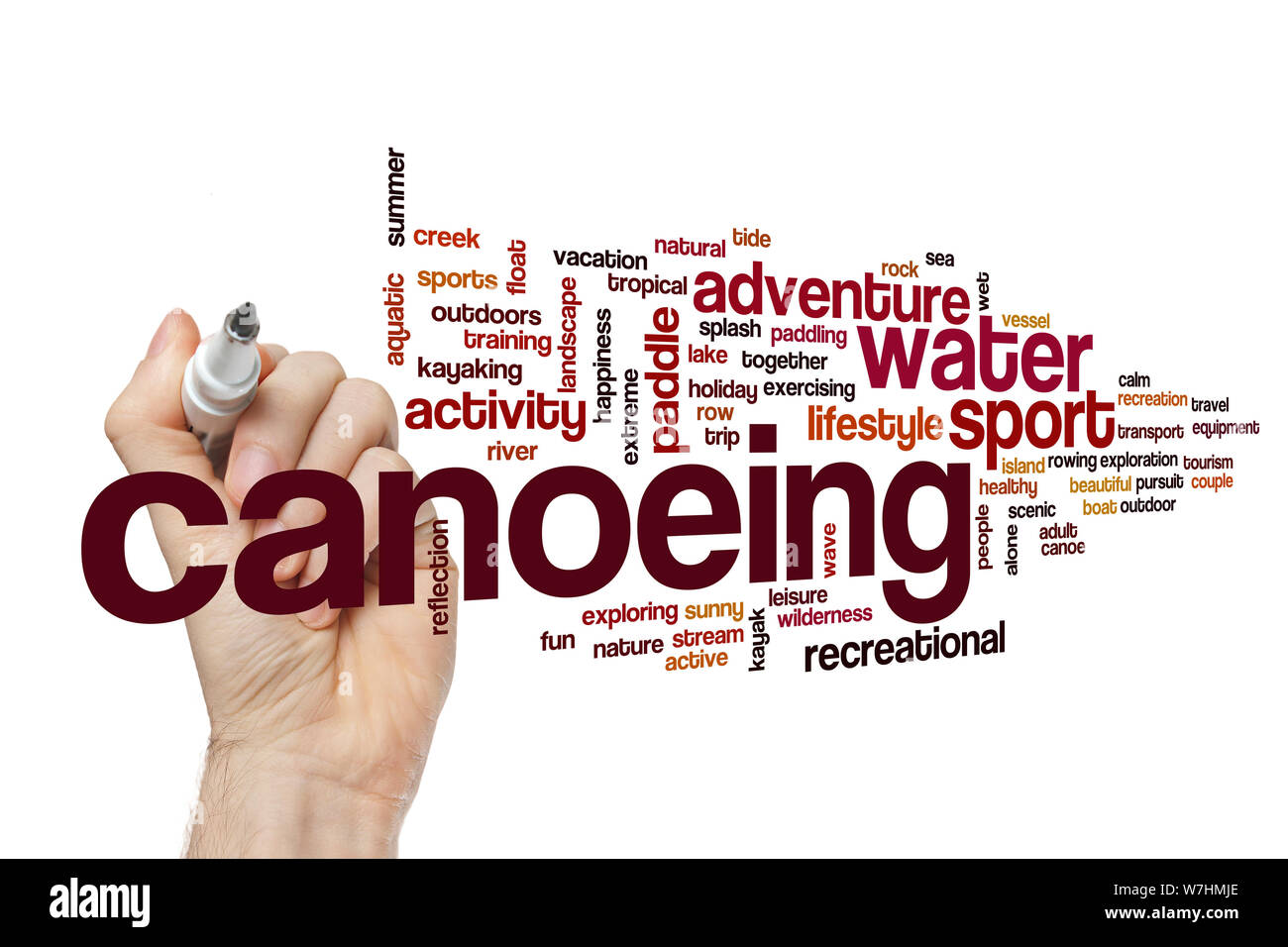 Canoeing word cloud Stock Photo - Alamy