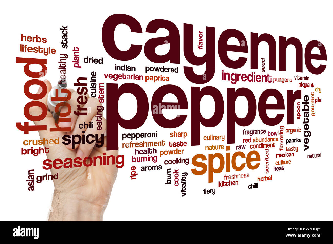 Cayenne pepper word cloud concept Stock Photo - Alamy