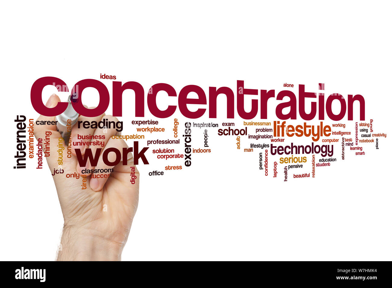 Concentration word cloud concept Stock Photo - Alamy