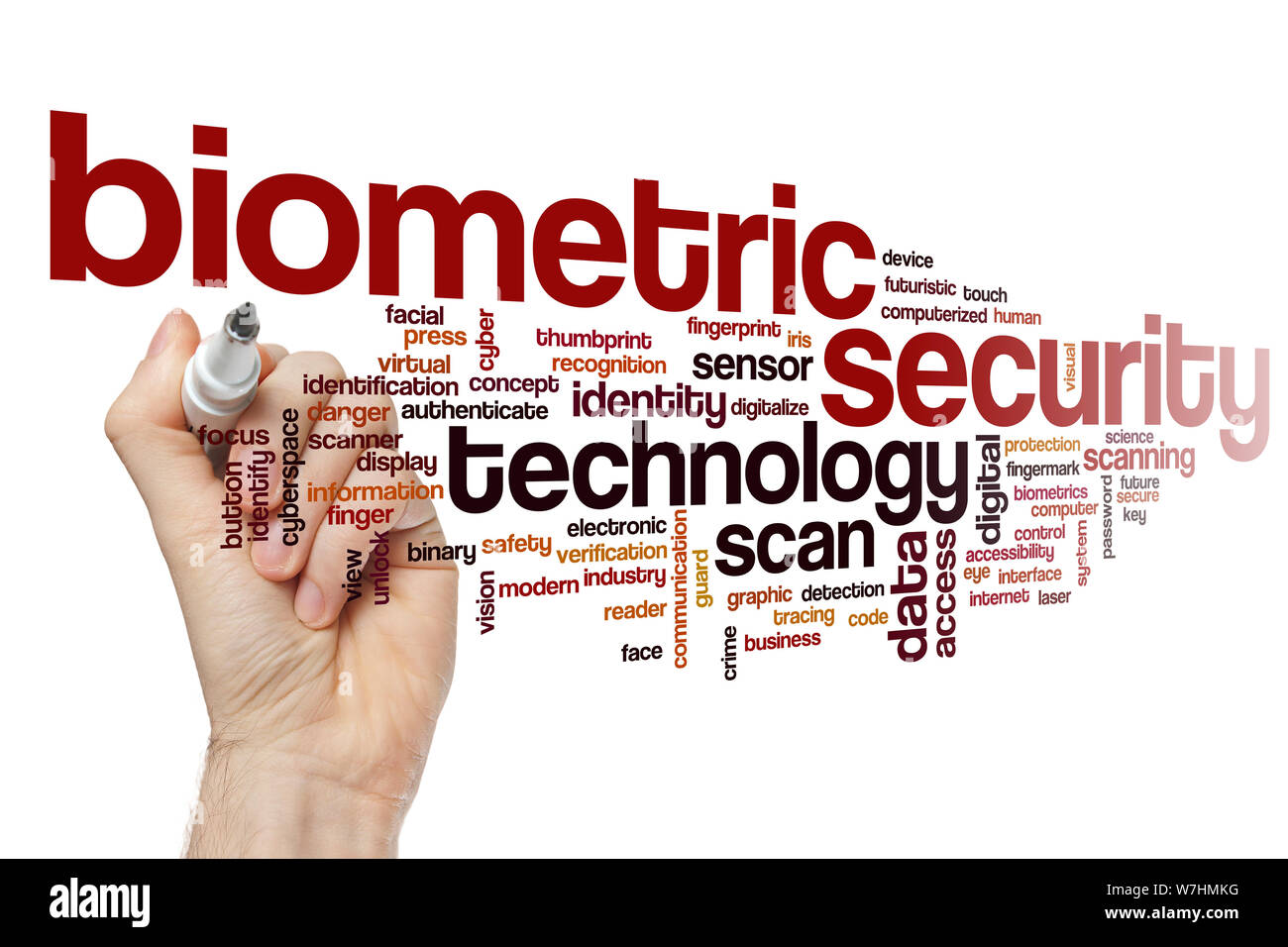 Biometric security word cloud concept Stock Photo - Alamy
