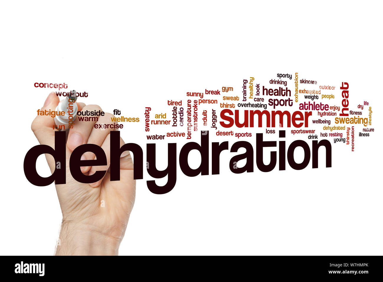 Dehydration word cloud Stock Photo - Alamy