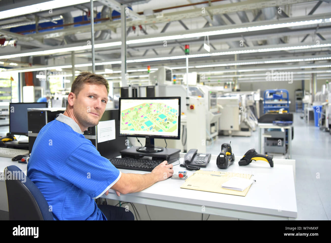 production of electronic components in a modern factory - engineer at ...