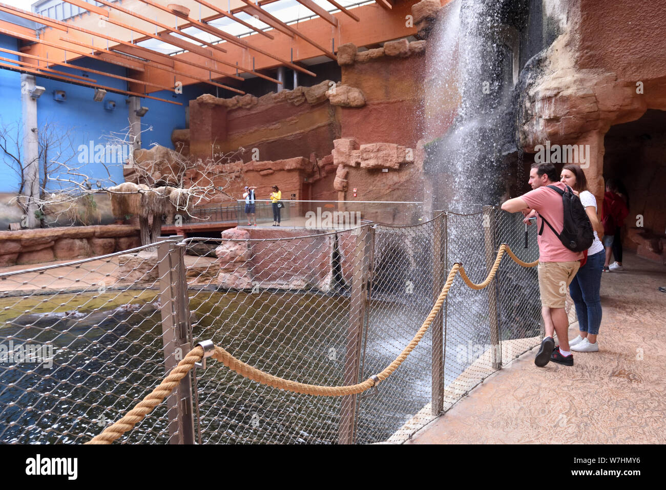 Wroclaw, Poland - July 17, 2019: Interior of the modern Africarium with ...