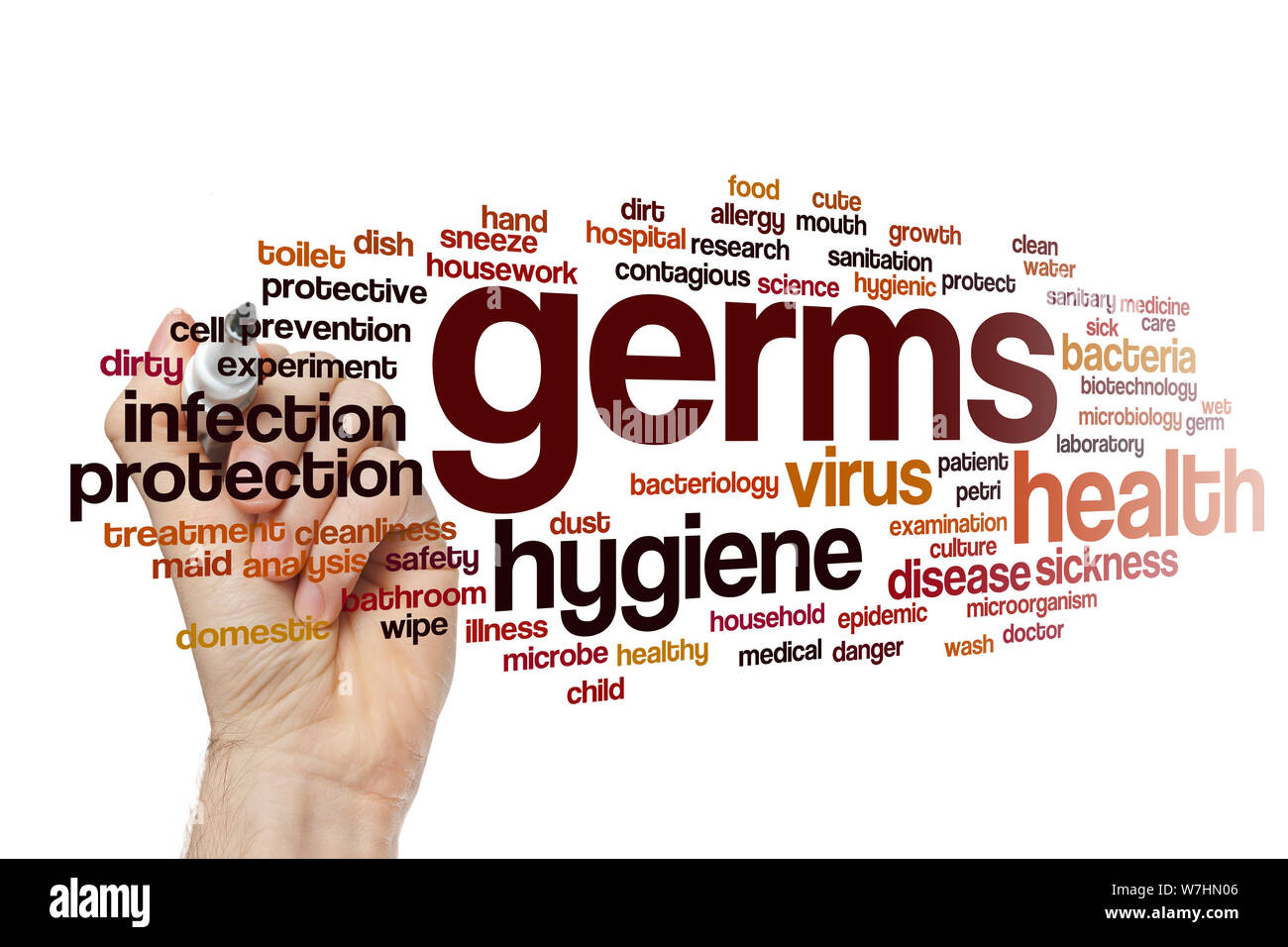 Germs word cloud concept Stock Photo - Alamy