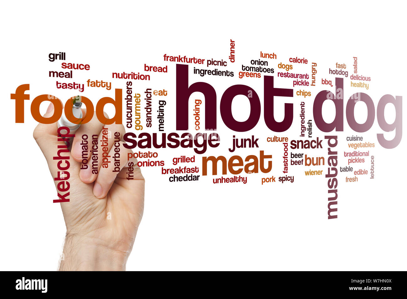 Hot dog word cloud Stock Photo - Alamy