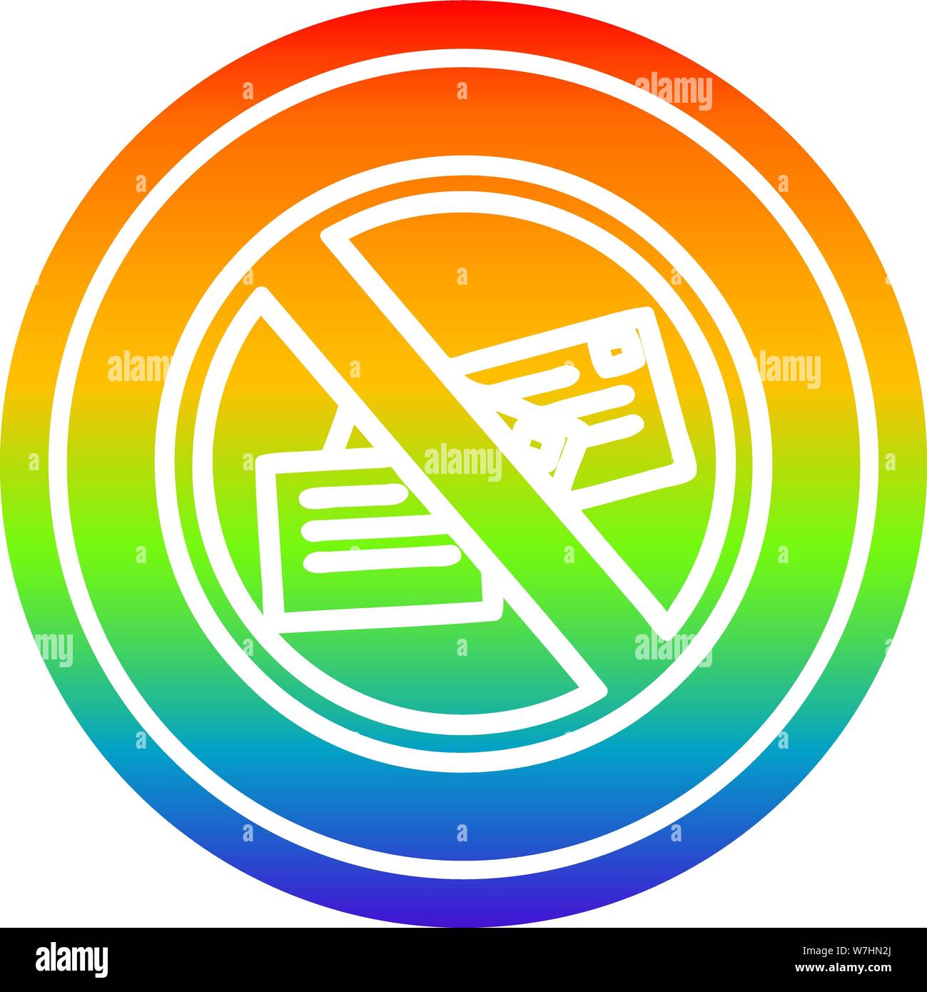 no mail circular icon with rainbow gradient finish Stock Vector Image ...