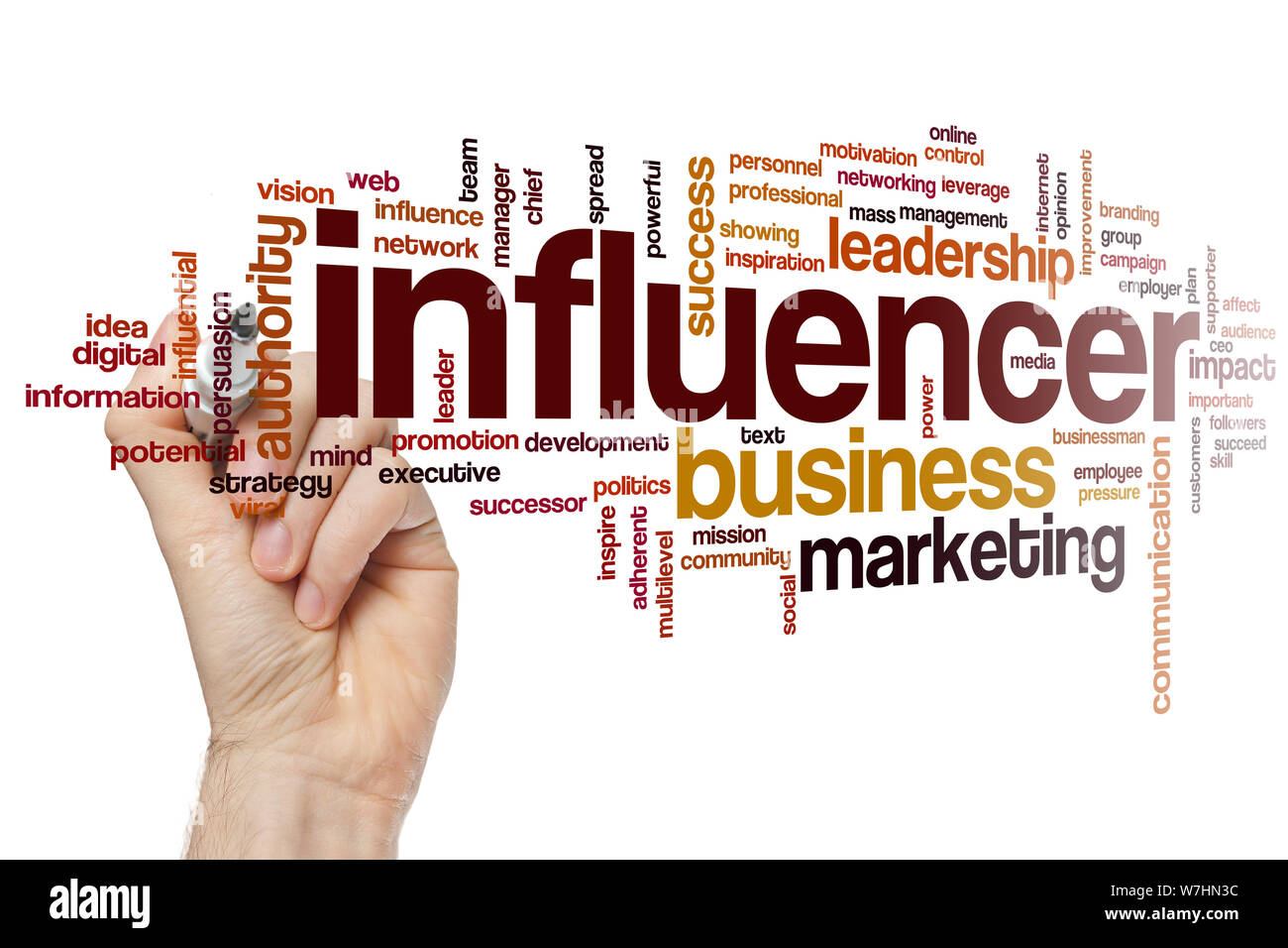 Influencer word cloud Stock Photo - Alamy