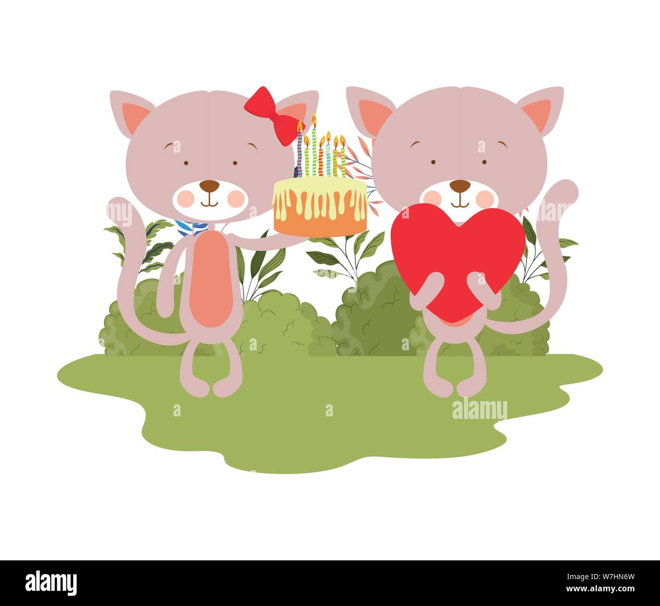 Cats in forest Stock Vector Images - Alamy