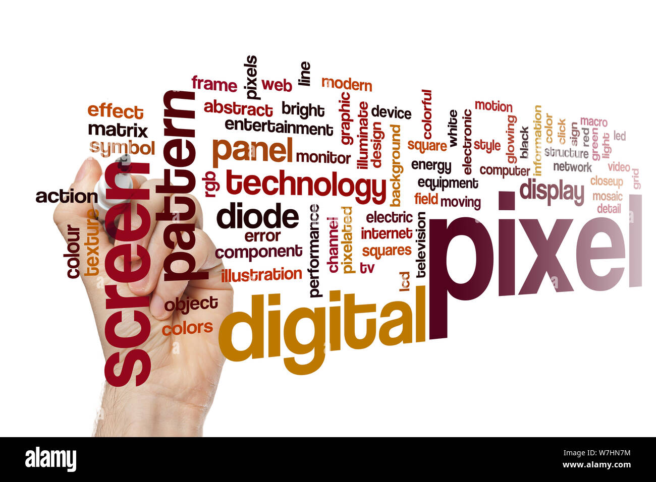 Pixel word cloud concept Stock Photo - Alamy