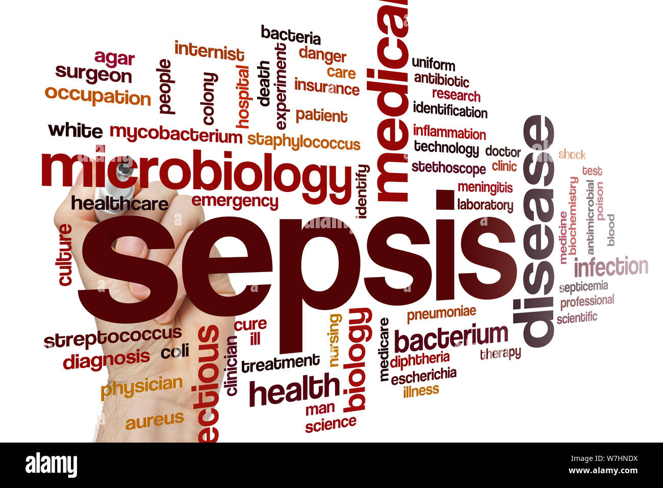 Sepsis word cloud Stock Photo - Alamy