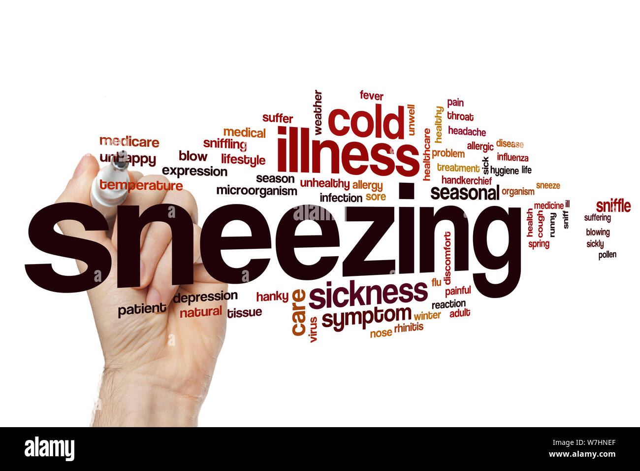 Sneezing word cloud concept Stock Photo - Alamy