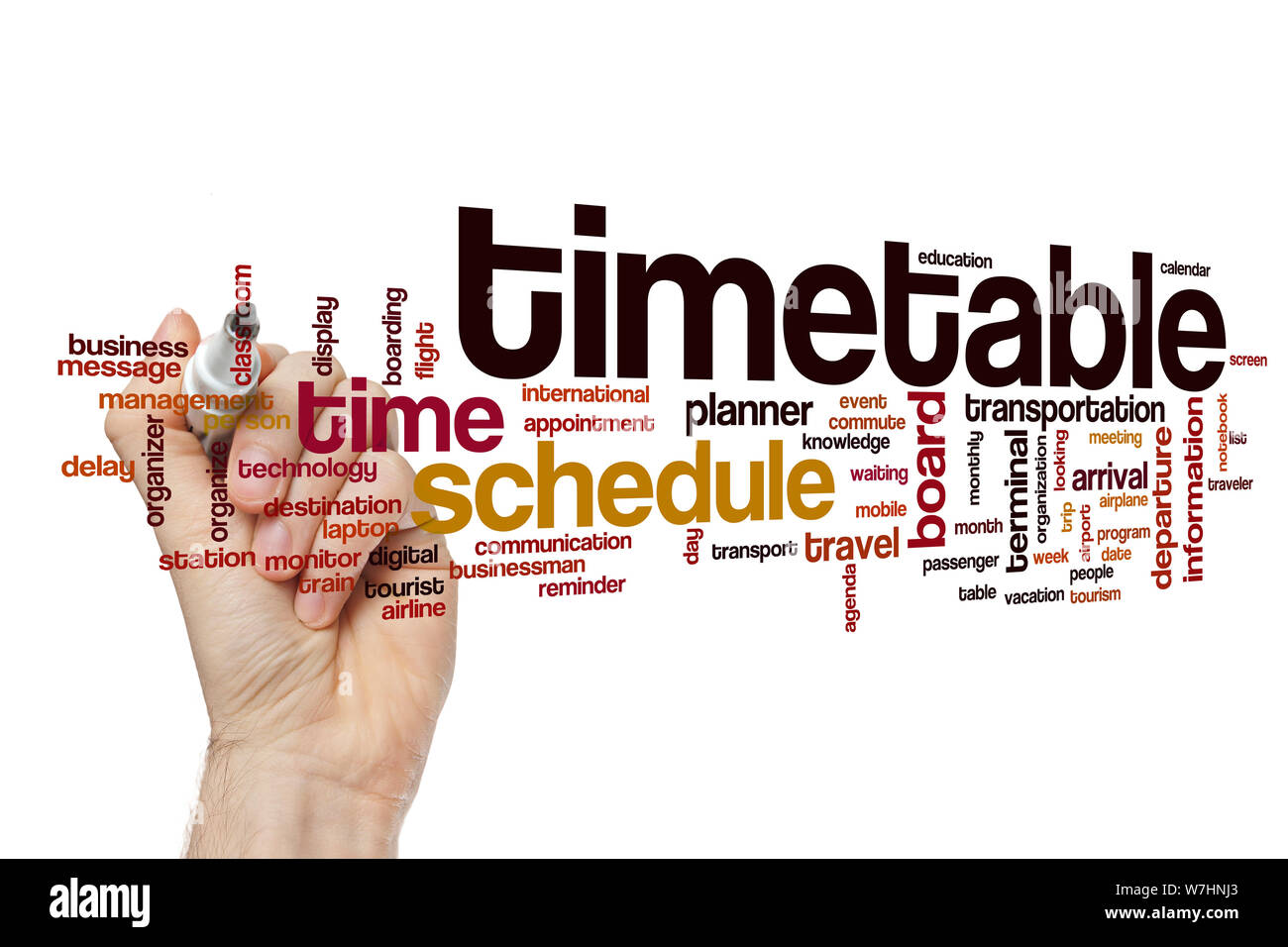 Timetable word cloud concept Stock Photo - Alamy