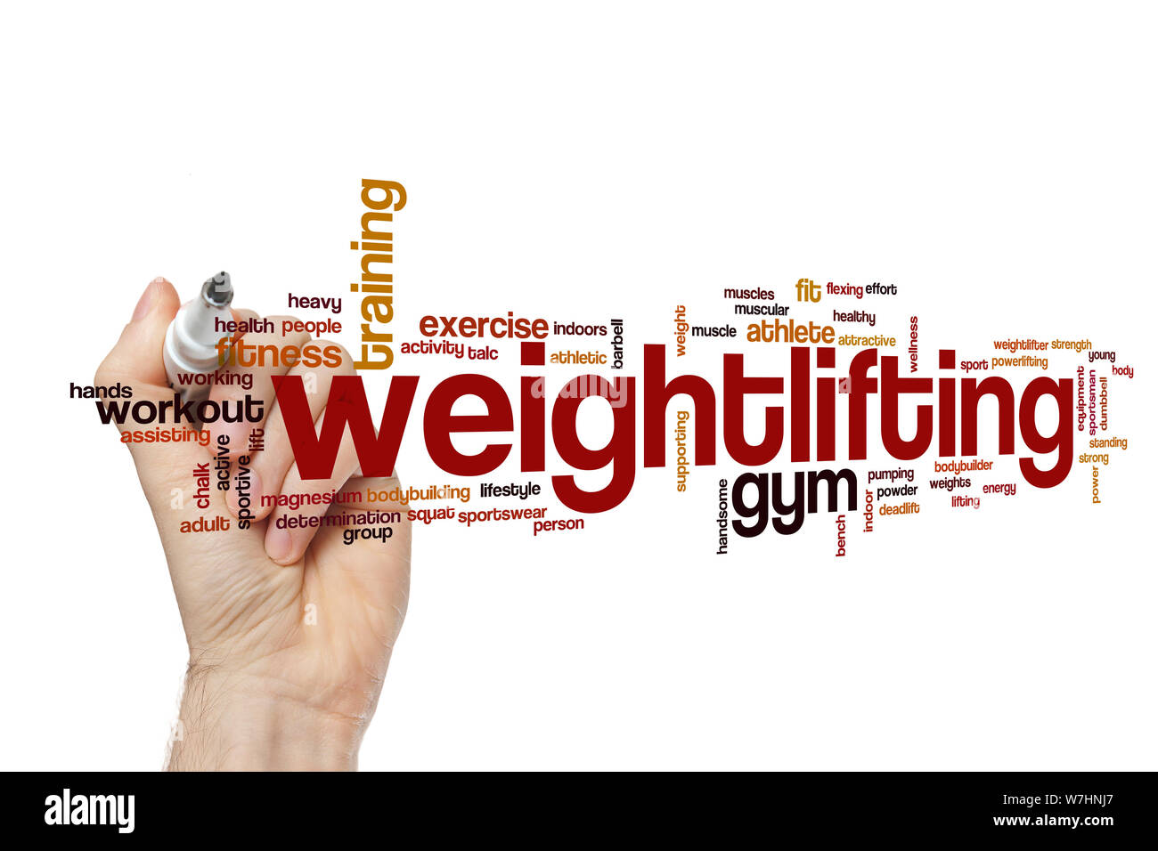 Weightlifting word cloud Stock Photo - Alamy