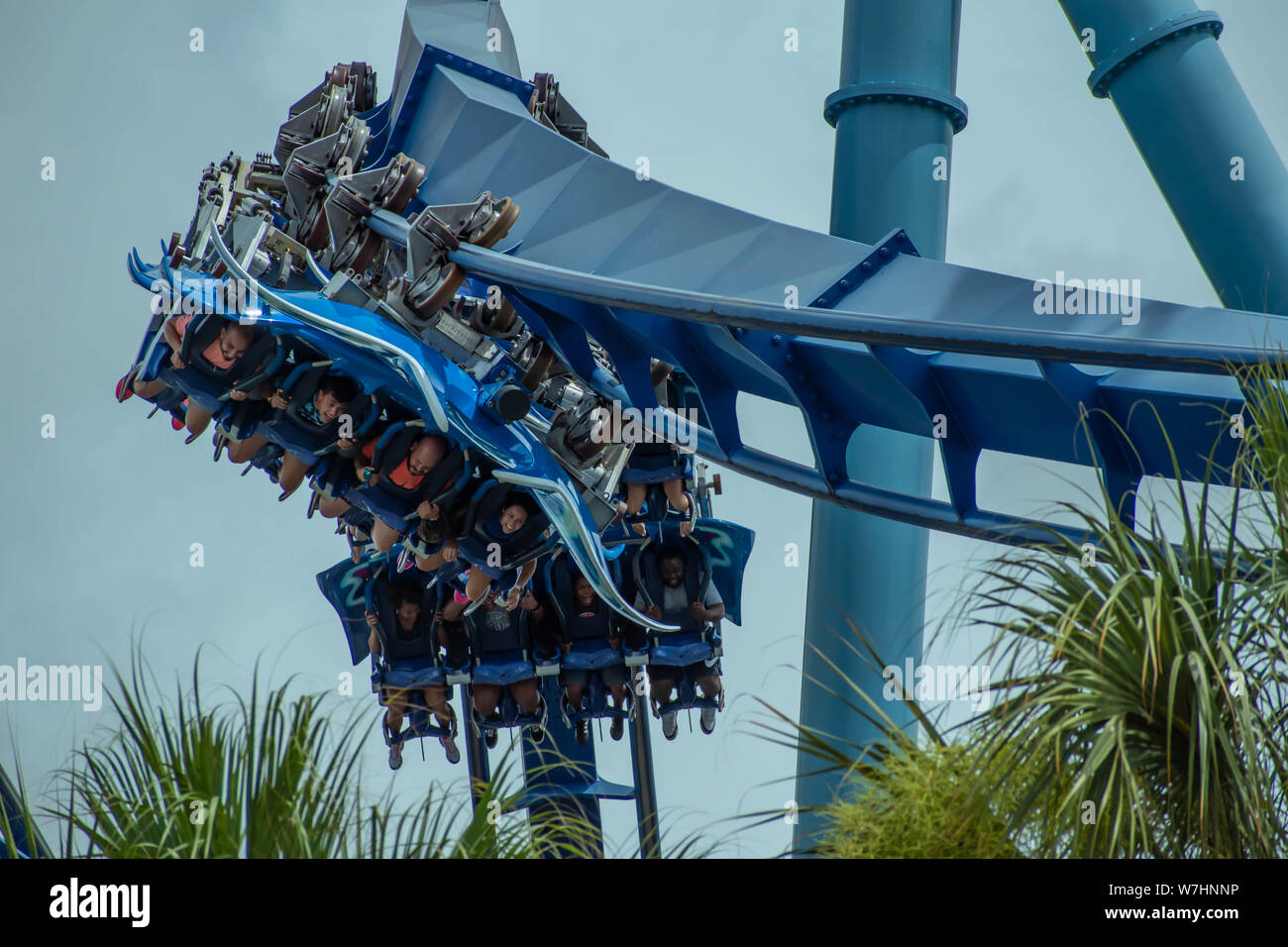 Orlando, Florida. July 26, 2019. Top view of people enjoying amazing ...