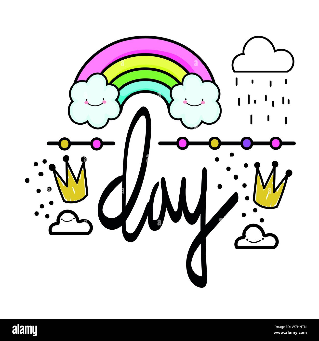 Day word design, Typography message note feeling think and inspiration ...