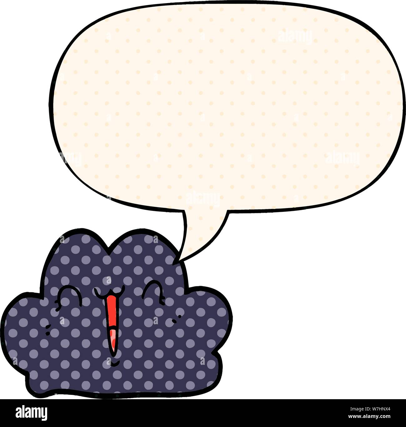 cute cartoon cloud with speech bubble in comic book style Stock Vector ...