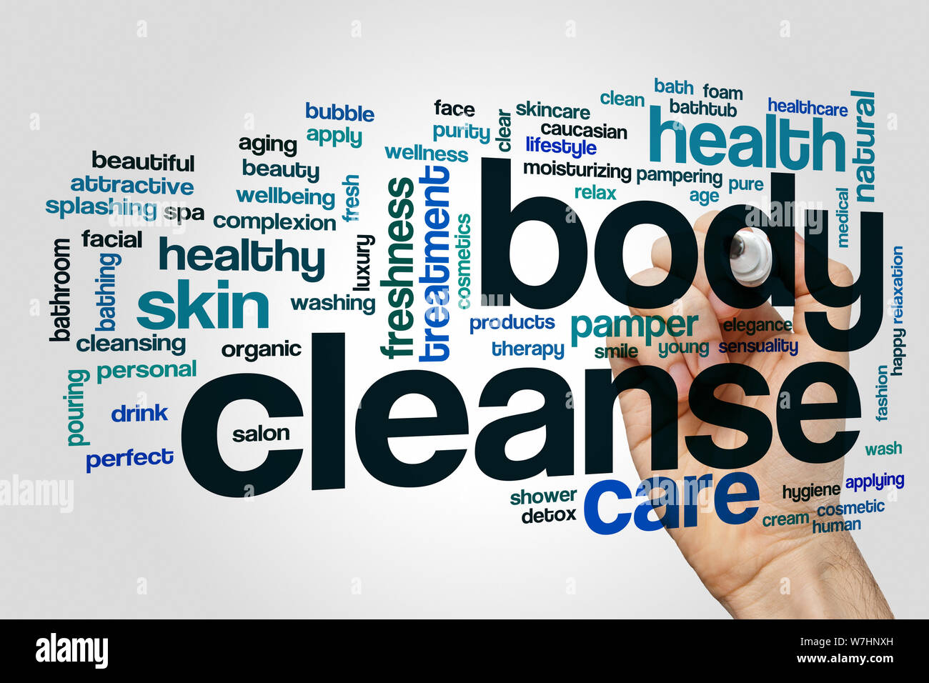 Body cleanse word cloud concept Stock Photo - Alamy