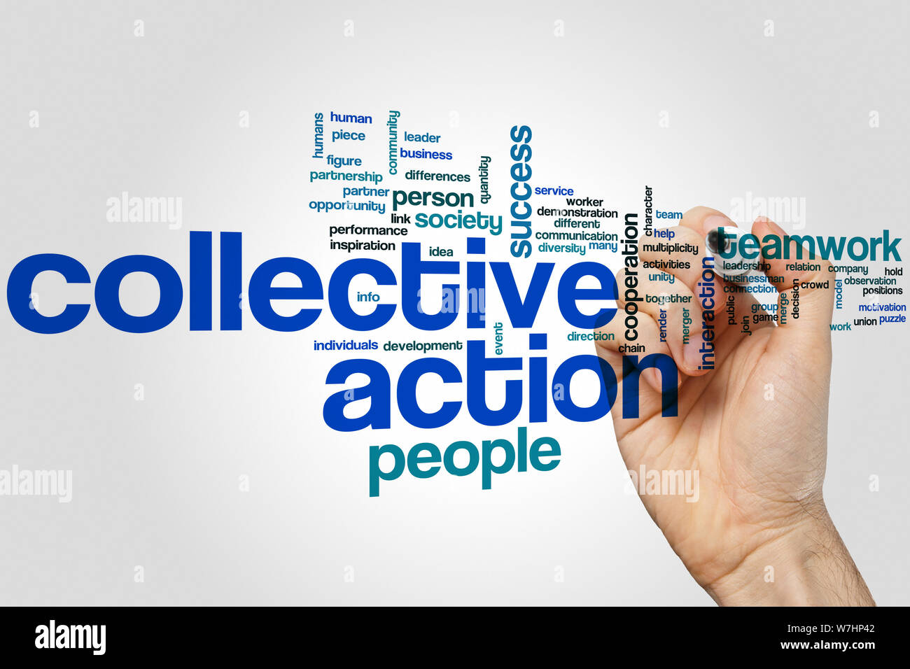 Collective action word cloud concept Stock Photo - Alamy