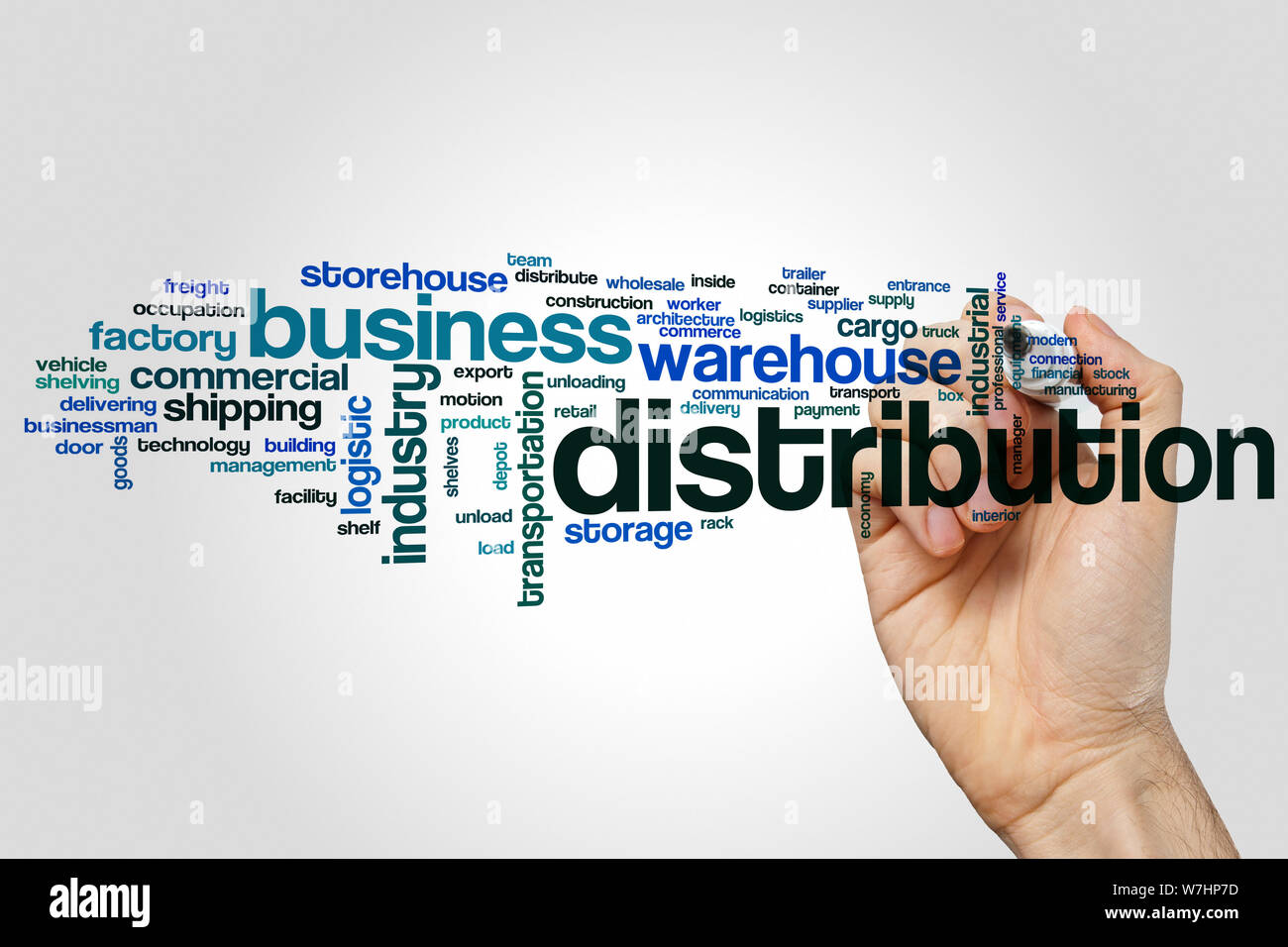 Distribution word cloud concept Stock Photo - Alamy