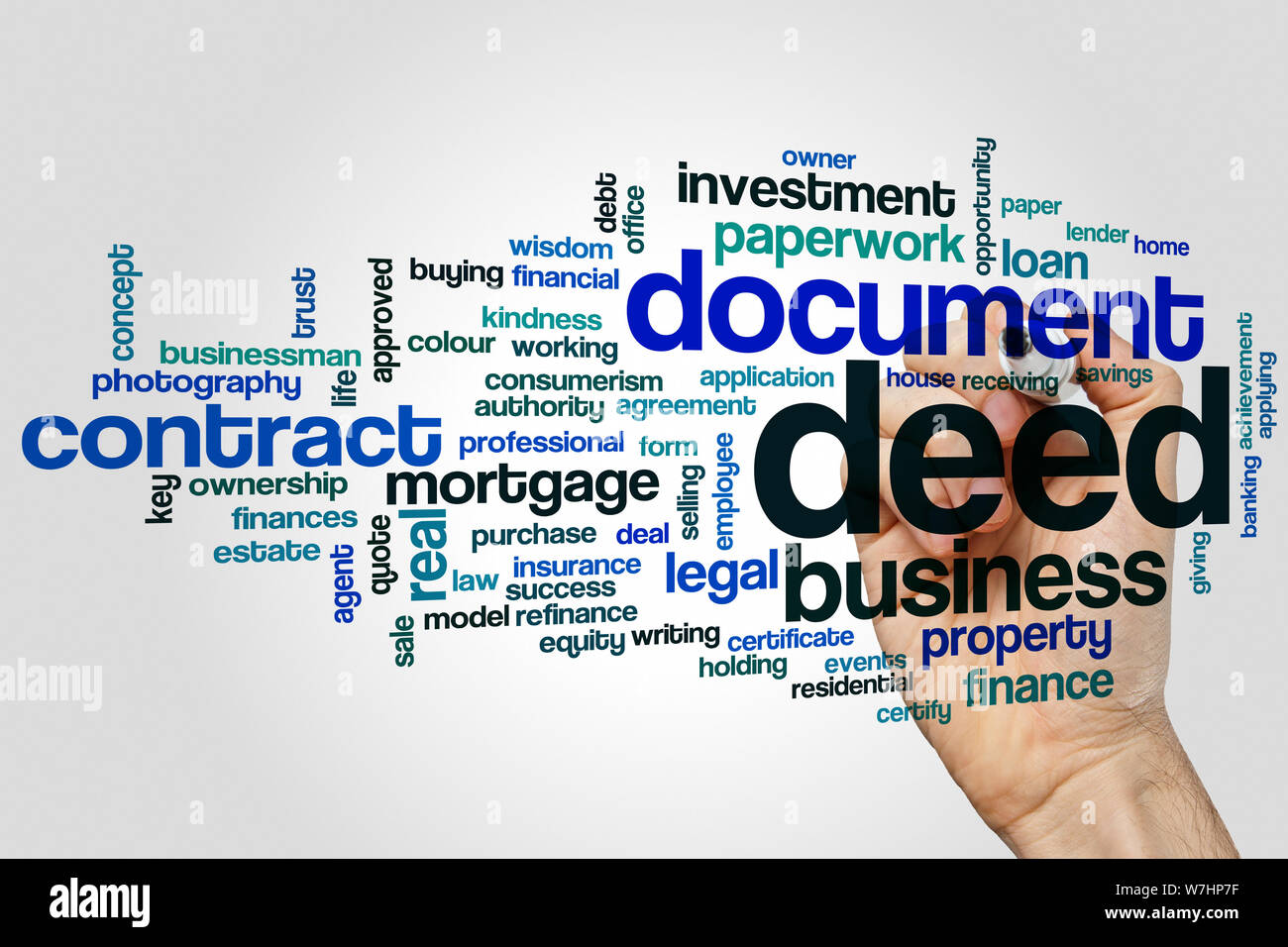 Deed word cloud concept Stock Photo - Alamy