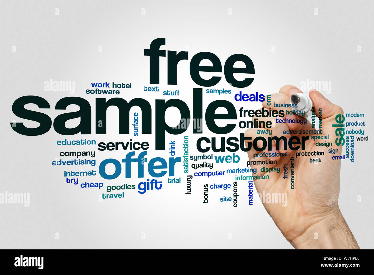 Free sample word cloud concept Stock Photo - Alamy
